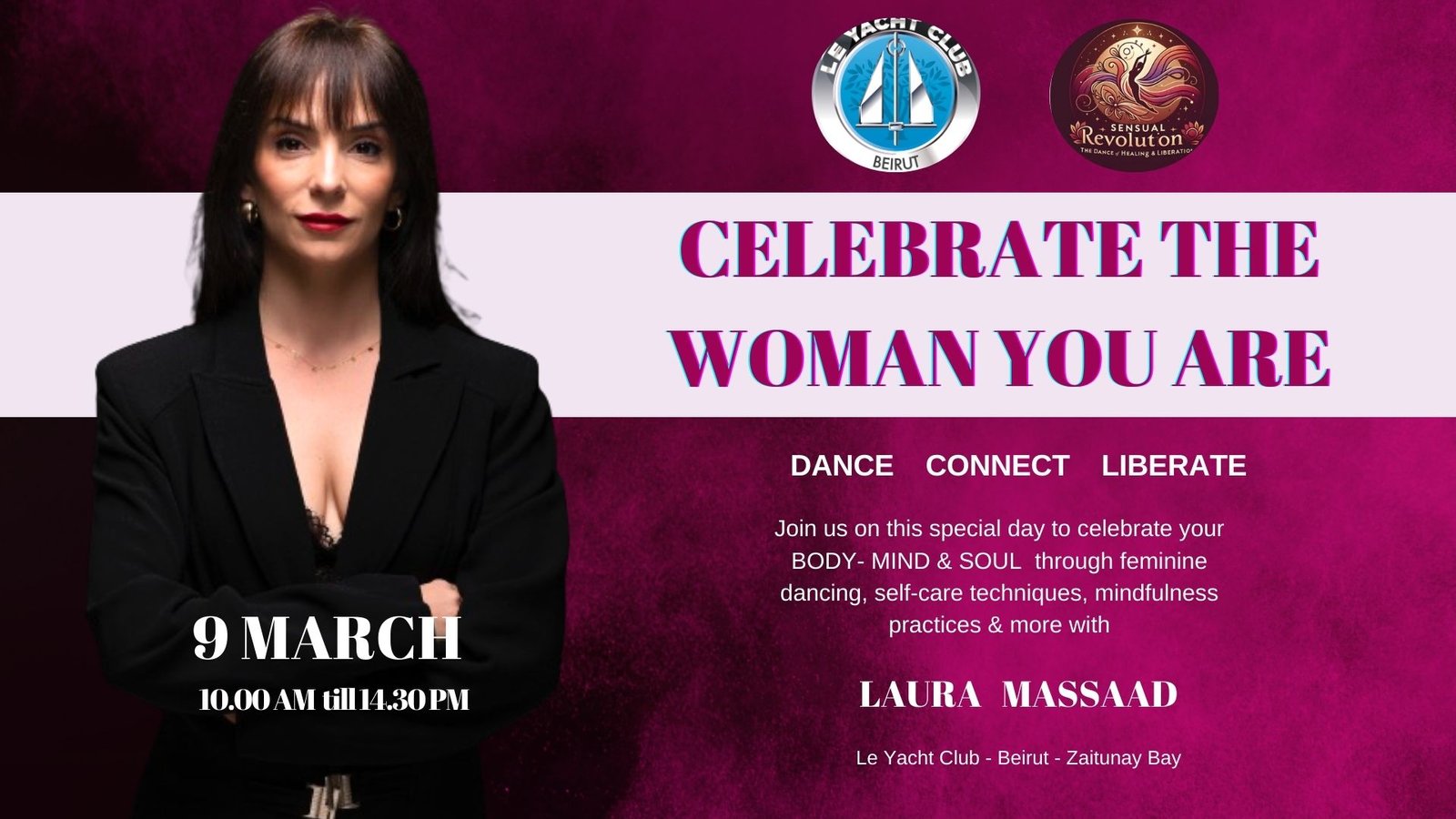Celebrate the woman you ARE Event - Laura Massaad - Sensual Revolution